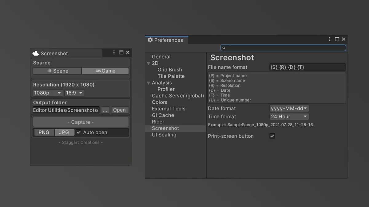 Screenshot Utility (UPM) · Tools · Staggart Creations | Unity Asset Store